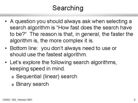 Searching And Sorting Topics Sequential Search On An