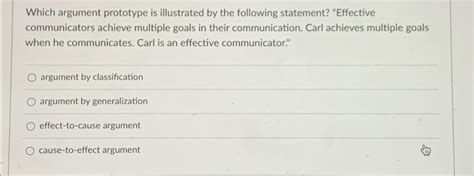 Solved Which Argument Prototype Is Illustrated By The