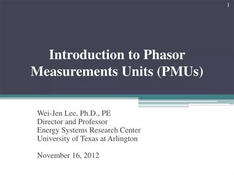 Ppt Introduction To Phasor Measurements Units Pmus Powerpoint