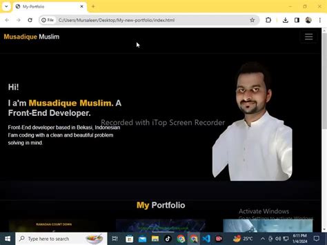 Musadique Muslim On Linkedin This Portfolio Designed By Using Html