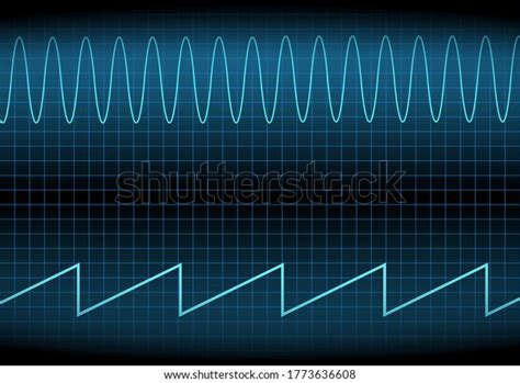 Sine Wave Sawtooth Signal On Oscilloscope Stock Vector Royalty Free