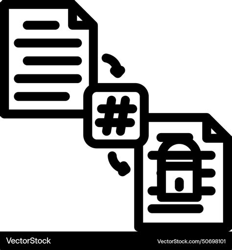 Hashing Algorithm Line Icon Royalty Free Vector Image