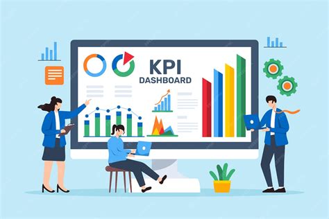 Premium Vector Business Analysts Measuring Key Performance Indicator