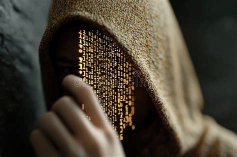 Digital Shadow Hacker Breaking Binary Code Incognito In Hoodie Expertly Navigating Depths Of