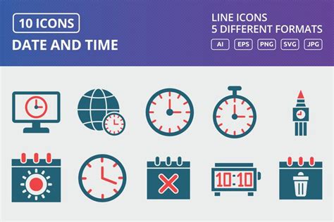 Vector Date And Time Icon Set 2727493