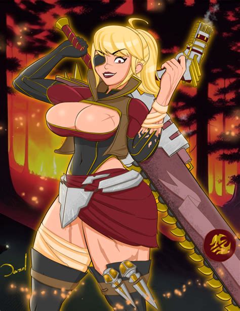 Rule 34 Alternate Costume Alternate Hairstyle Alternate Skin Color Big Breasts Chainsword