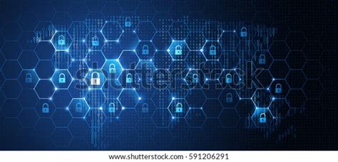 Global Network Security World Map Vector Stock Vector Royalty Free 591206291
