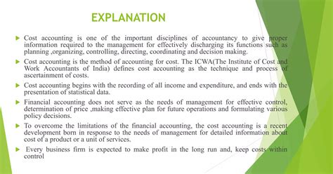 Cost Accounting presentation | PPTX | Business Accounting & Finance | Business