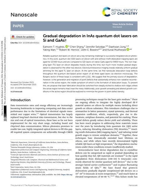 Pdf Gradual Degradation In Inas Quantum Dot Lasers On Si And Gaas