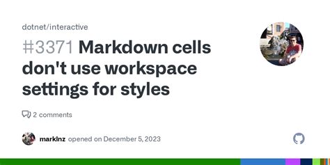 Markdown Cells Dont Use Workspace Settings For Styles · Issue 3371