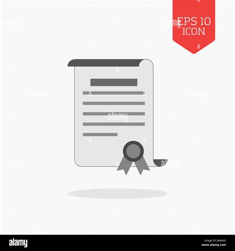 Certificate Diploma Icon Paper Award Concept Flat Design Gray Color Symbol Modern UI Web