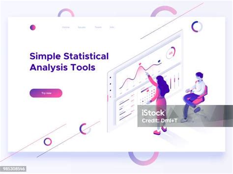 People Interacting With Charts And Analysing Statistics Data Visualisation Concept 3d Isometric