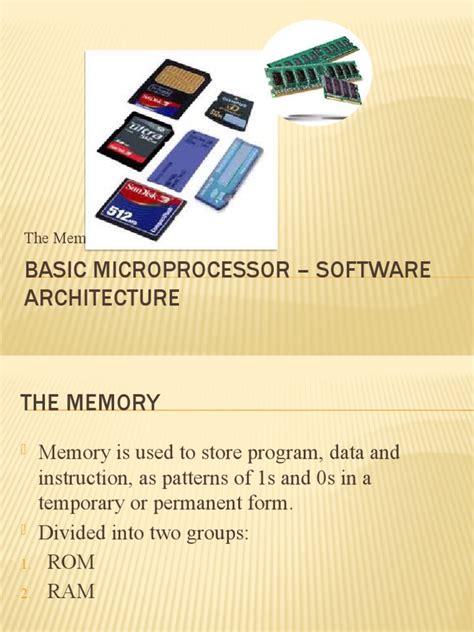 Basic Microprocessor Software Architecture The Memory Pdf