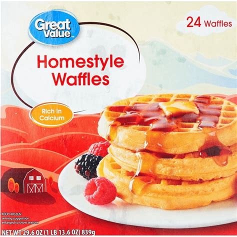 Great Value Homestyle Frozen Waffles For Breakroom Snacks Walmart