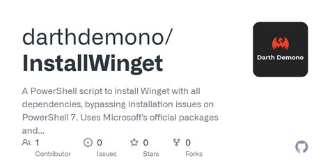 Github Darthdemonoinstallwinget A Powershell Script To Install