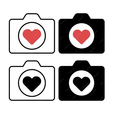 Caméra Avec Quatre Cœurs Vecteur Gratuite