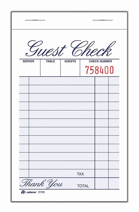Restaurant Order Pad Template Shooters Journal