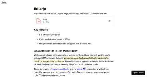 React Editor Js Forked Codesandbox