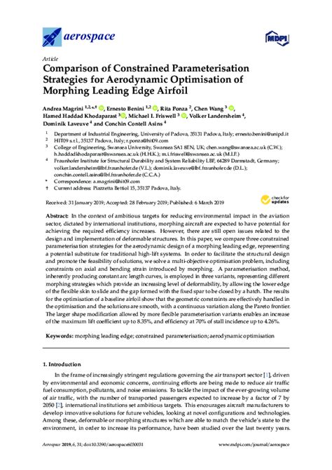 Pdf Comparison Of Constrained Parameterisation Strategies For Aerodynamic Optimisation Of