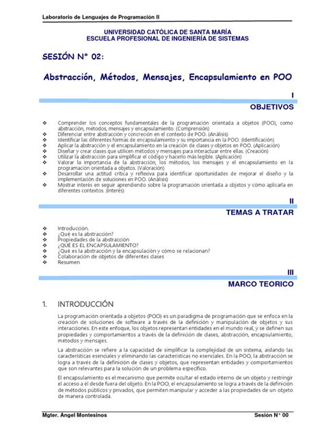 Guía De Prácticas De Lenguajes De Programación Ii 02 2023 Pdf Objeto Informática