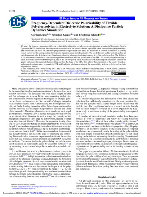 Pdf Frequency Dependent Dielectric Polarizability Of Flexible