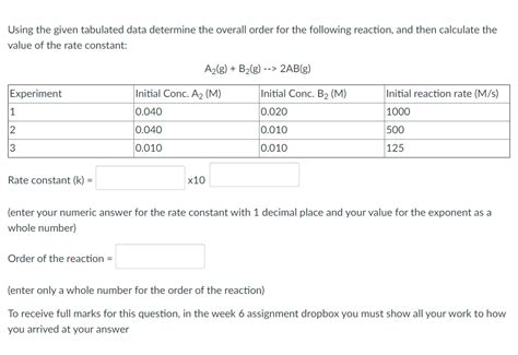 solved using the given tabulated data determine the overall