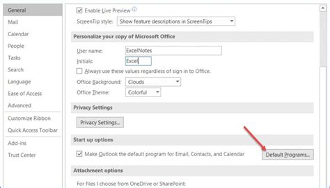 How To Make Outlook Your Default Email Program ExcelNotes