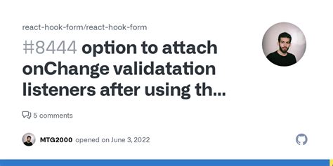 Option To Attach OnChange Validatation Listeners After Using The Trigger Function Issue