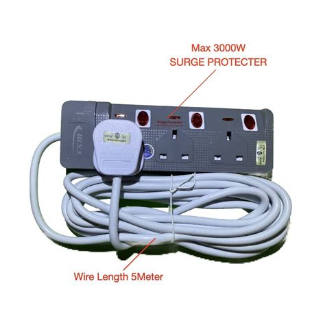 Xh Mall Heavy Duty Extension Cord Trailing Socket Extesion Socket Plug Way Way Way Way Full