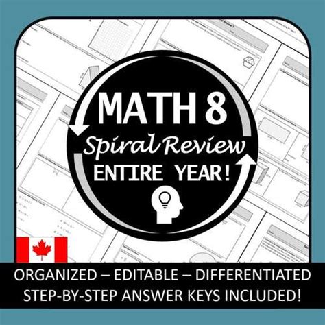 Bc Math 8 Spiral Review Entire Year Differentiated Editable Versatile