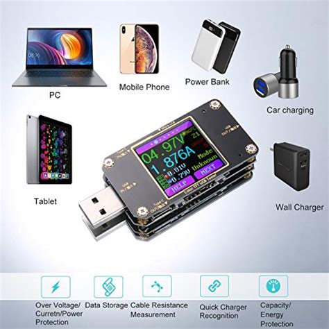 USB C Power Meter Tester Eversame USB Voltmeter Ammeter Load Tester USB Voltage And Current