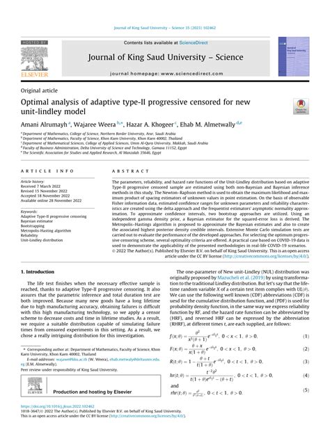 Pdf Optimal Analysis Of Adaptive Type Ii Progressive Censored For New
