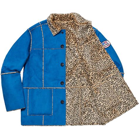 Reversible Faux Suede Leopard Coat Supreme 19ss