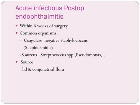 Post Operative Endophthalmitis Pptx