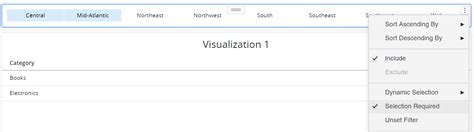 Require Filter Selections