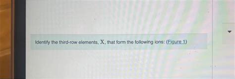 Solved Identify The Third Row Elements X That Form The Chegg Com