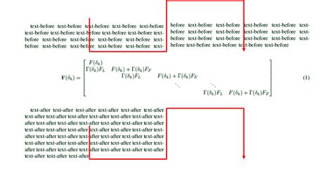 Long Equation Spanning Two Columns That Occurs In Right Column Tex