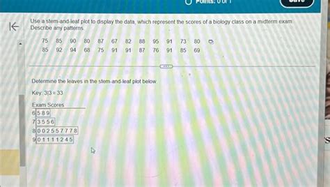 Solved Use A Stem And Leaf Plot To Display The Data Which Chegg
