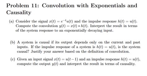 Solved Problem 11 Convolution With Exponentials