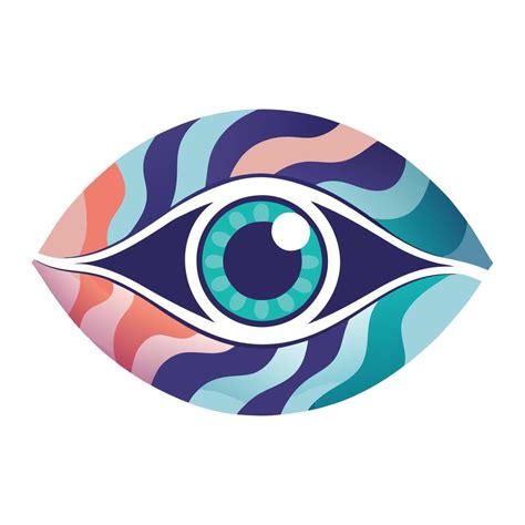 Estilizado Ojo Icono Con Olas Y Moderno Diseño Elementos 59331162