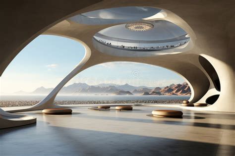 Futuristic Architecture With Fluid Design Organic Shapes And Curved