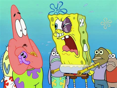 Spongebob Yelling At Patrick In Stuck In The Wringer Scene Anti