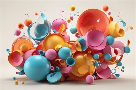 premium photo 3d bubbles illustrations colorful objects different shapes