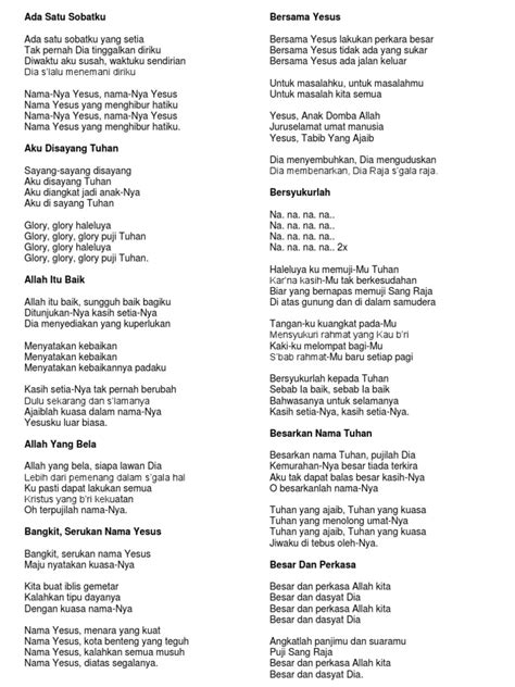 Kumpulan Lirik Lagu Rohani Pdf