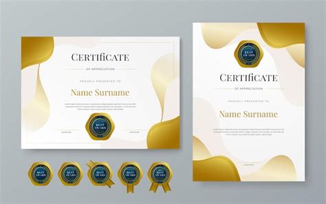 금색 파란색 색 모양과 함께 현대적인 인증서 템플릿 기업 성취에 대한 디플로마 상 졸업 완료 평가 인정 인정 등