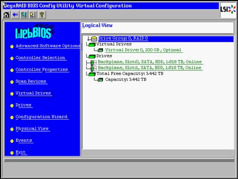 MegaRAID Configuration My Super WEB
