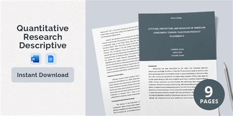 Quantitative Research Descriptive Analysis Template In Pages Word