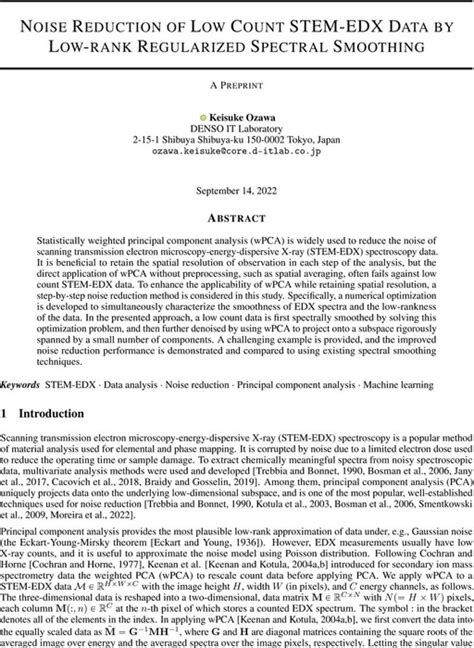 Noise Reduction Of Low Count Stem Edx Data By Low Rank Regularized Spectral Smoothing