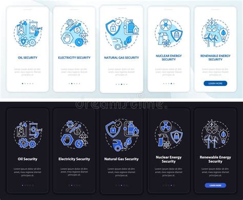 Power Secure Types Onboarding Mobile App Page Screen With Concepts Stock Vector Illustration
