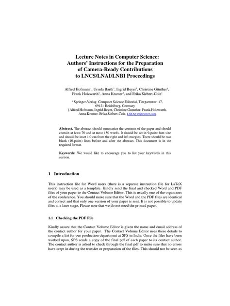 springer paper template typefaces portable document format